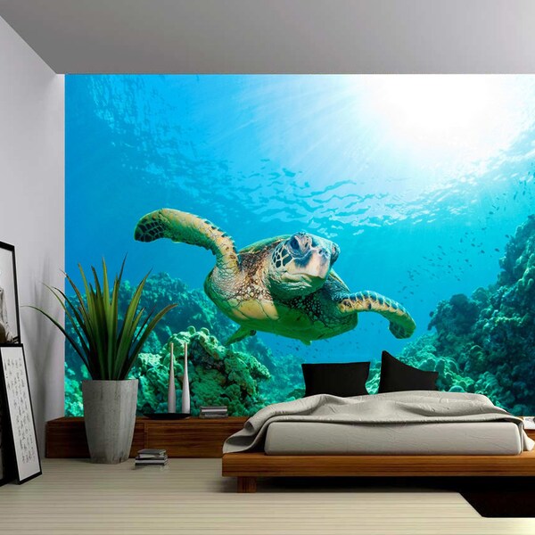 Sea Turtle Wall Mural - Etsy