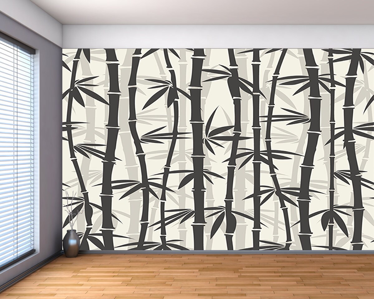 Bamboo Pattern Large Wall Mural Self-adhesive Vinyl | Etsy