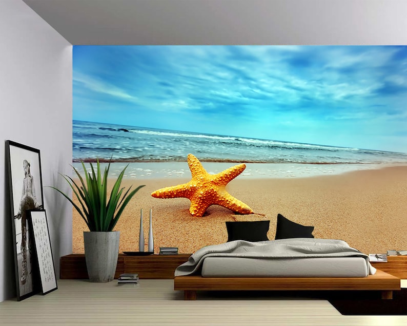 Starfish Ocean Beach Large Wall Mural Self-adhesive Vinyl | Etsy