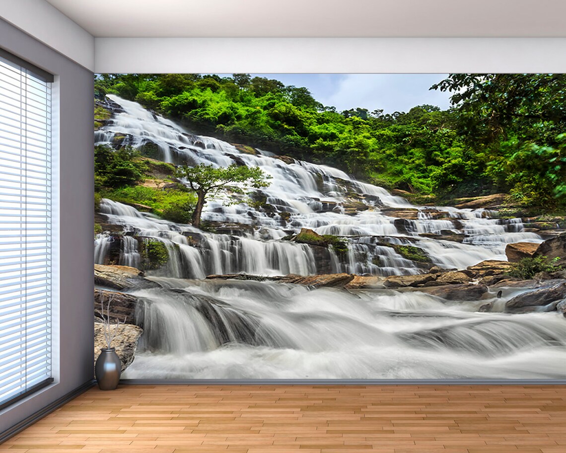 Nature Waterfall Flowing Water Large Wall Mural - Etsy