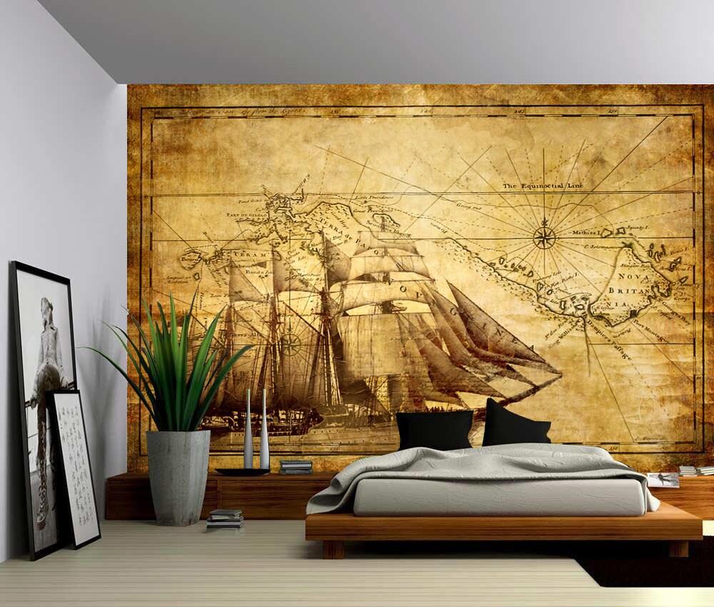 Vintage Sailing Map Large Wall Mural Self-adhesive Vinyl | Etsy Australia