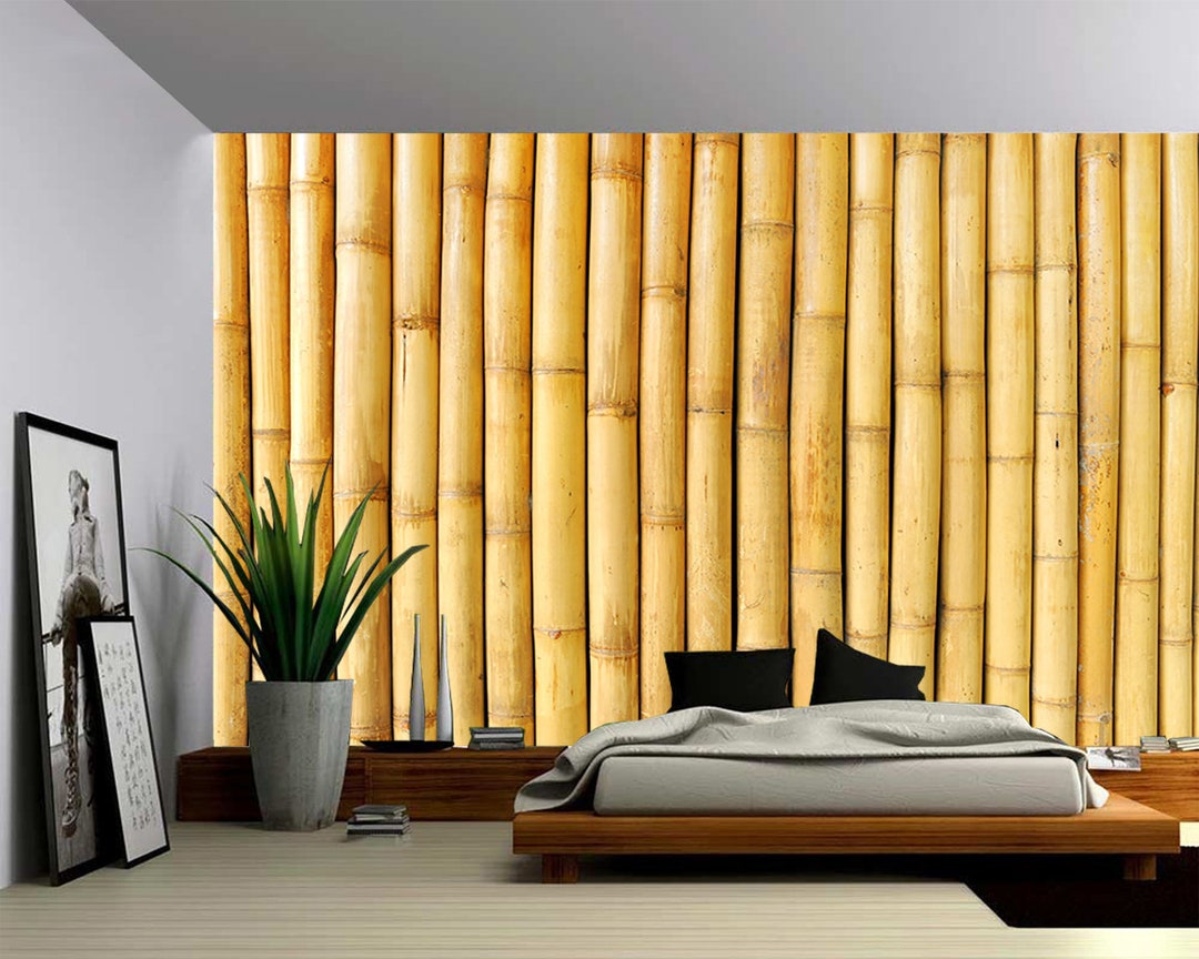 Bamboo Wall Background Large Wall Mural, Self-adhesive Vinyl Wallpaper ...