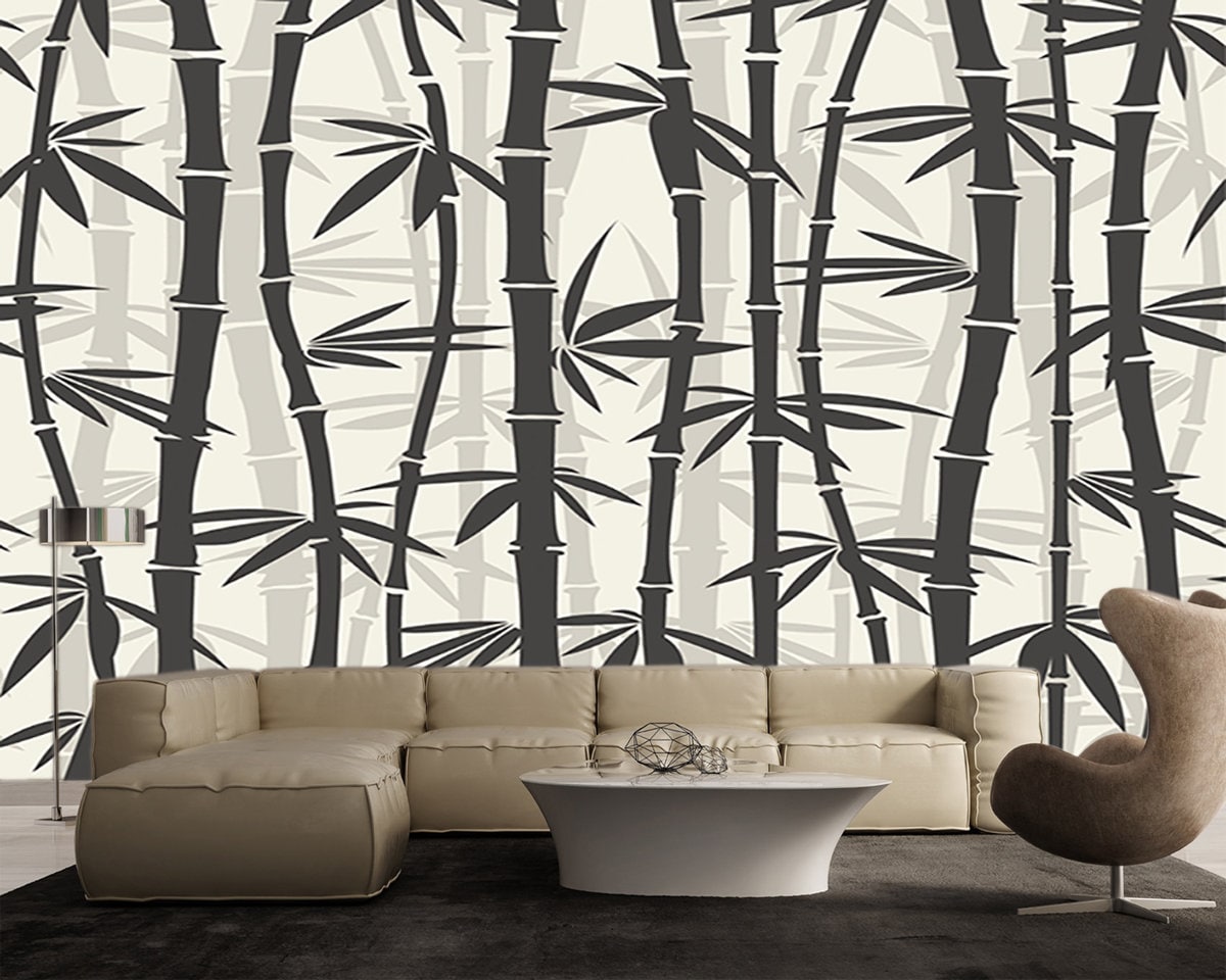Bamboo Pattern Large Wall Mural Self-adhesive Vinyl | Etsy