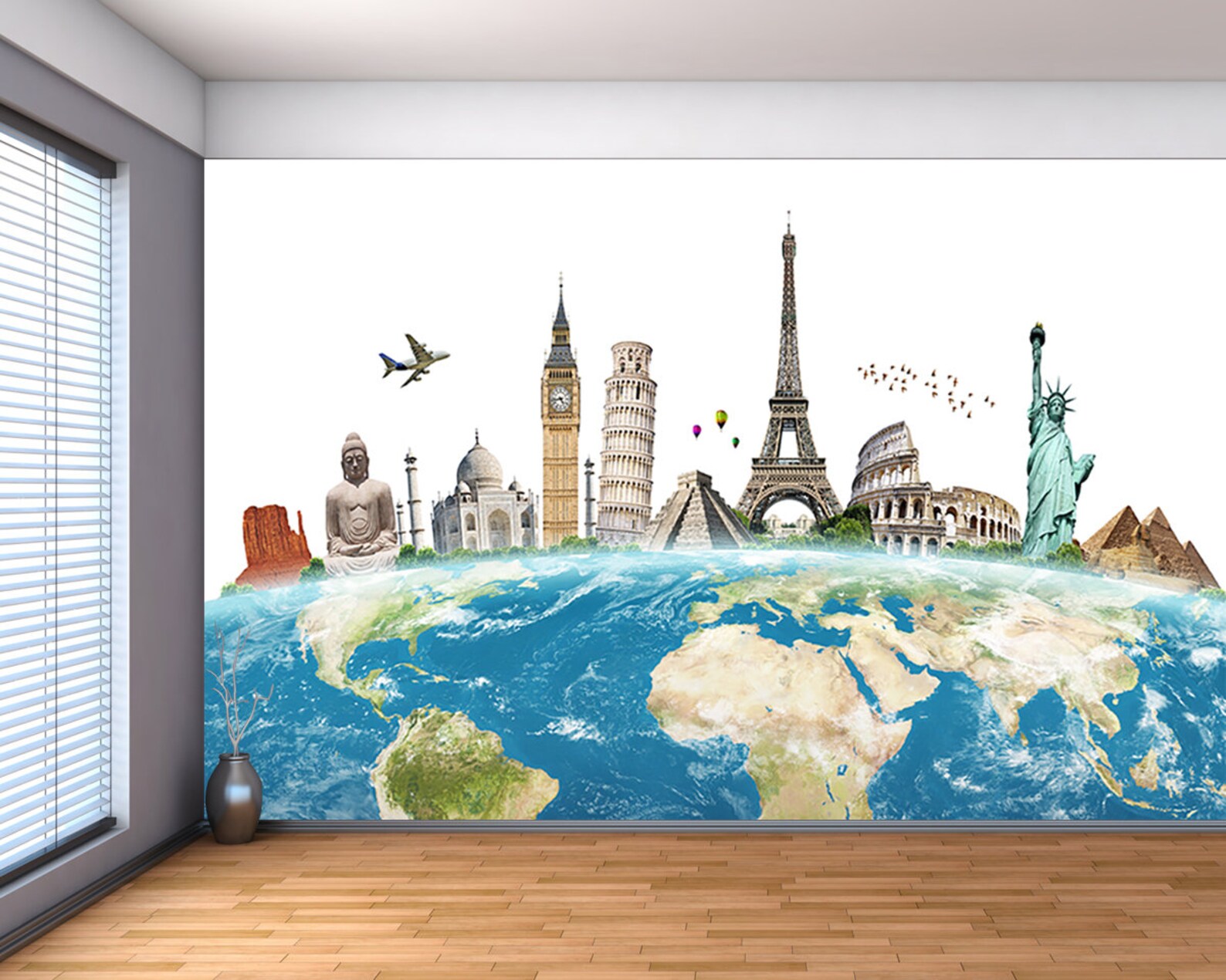 Travel World Map Large Wall Mural Self-adhesive Vinyl | Etsy