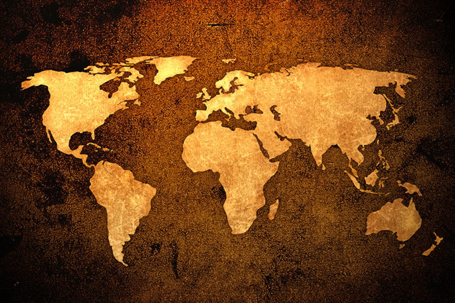 Mapa del mundo marrón mural de pared grande papel pintado | Etsy