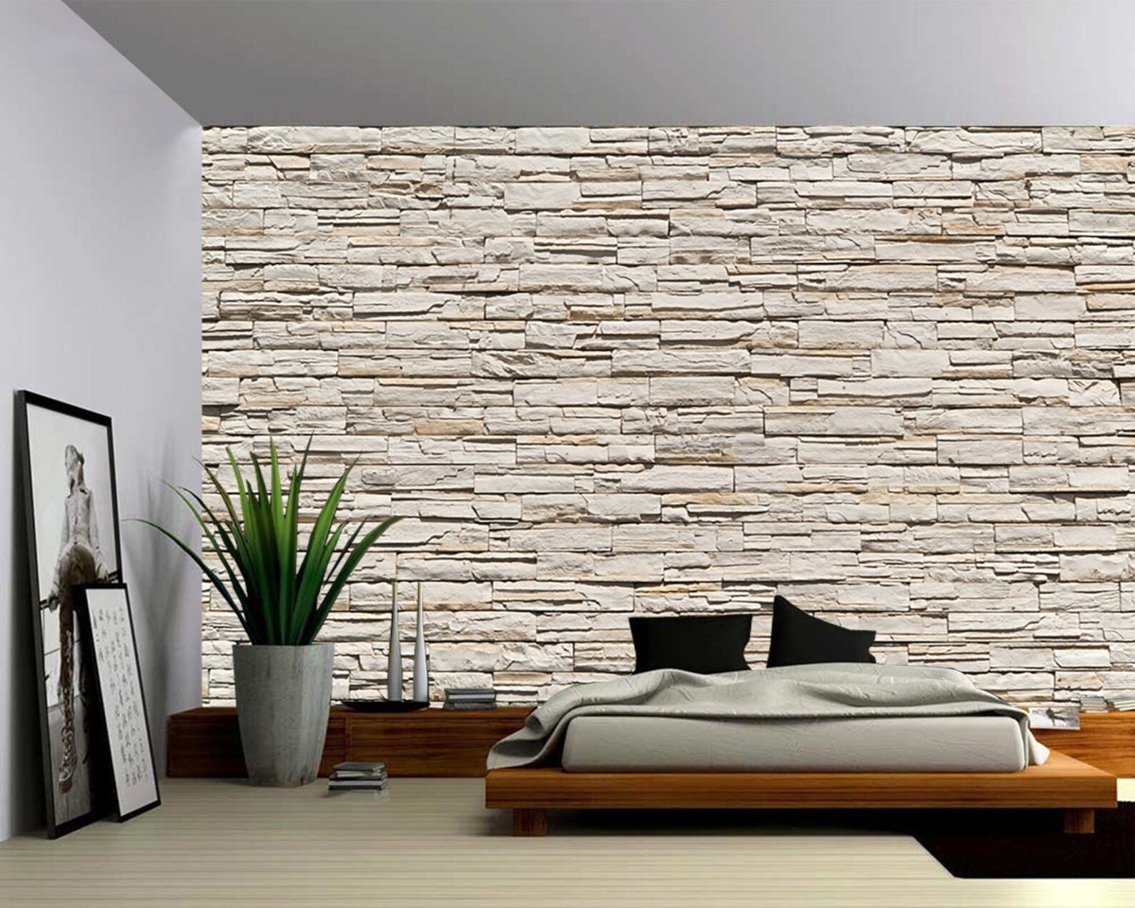 Stone Brick Wall Background Large Wall Mural Self-adhesive - Etsy