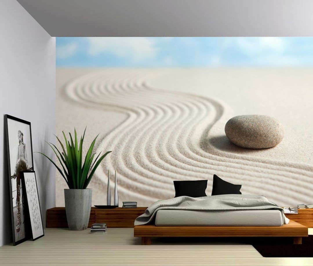 Zen Stone - Large Wall Mural, Self-adhesive Vinyl Wallpaper, Peel ...