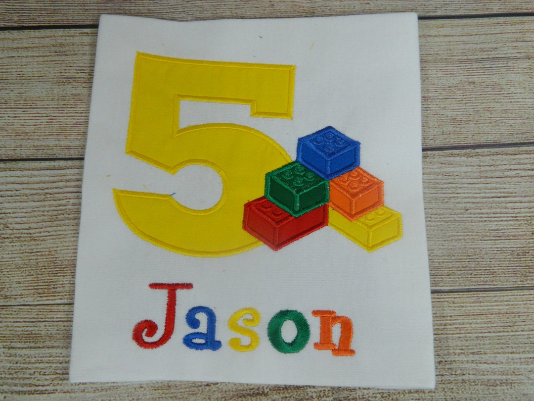 Blocks Personalized Birthday Shirt, Boys Block Shirt, Building Blocks ...