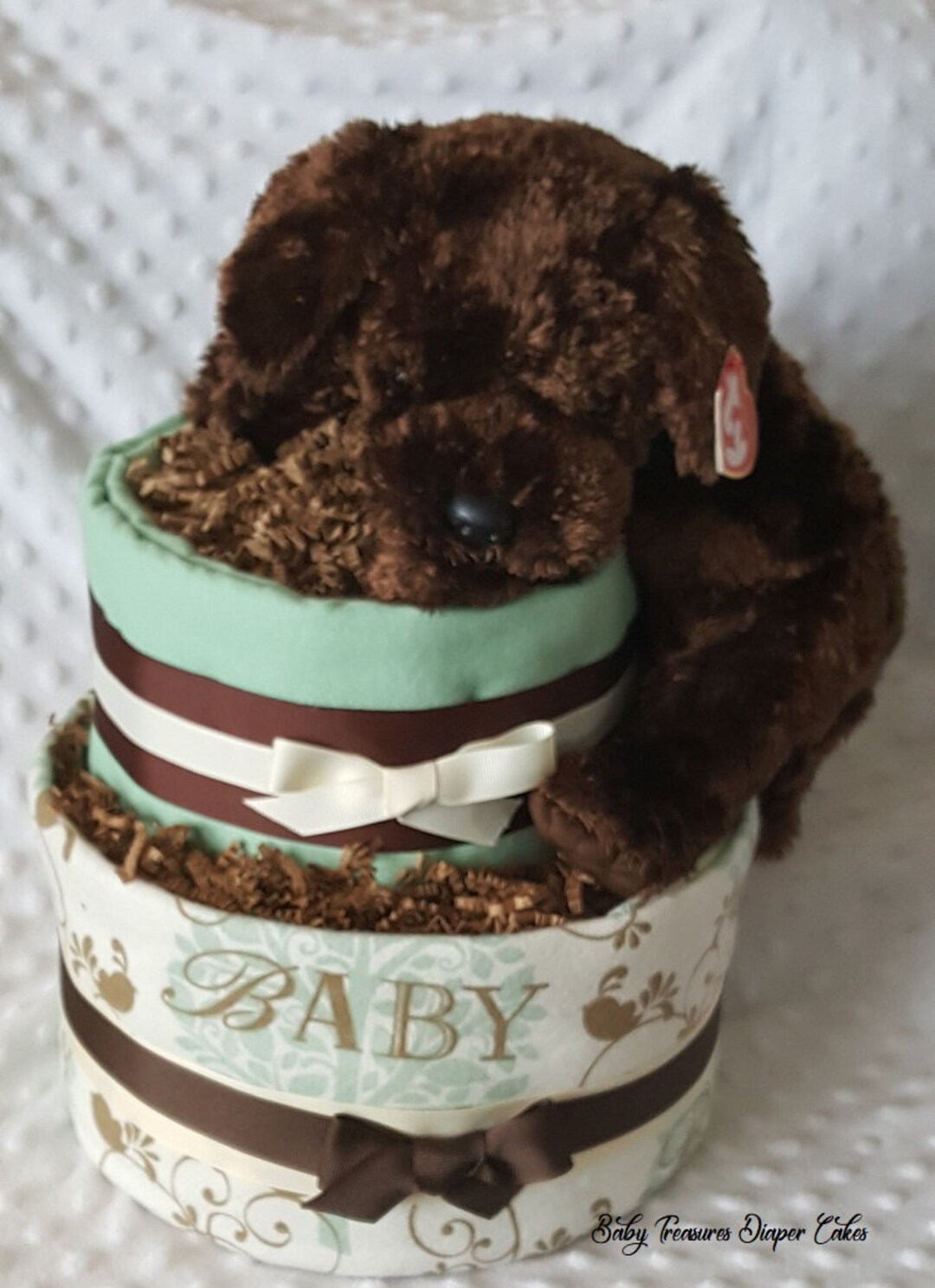 Dog Theme Diaper Cake, Baby Shower Gift, Puppy Diaper Cake, New Mom ...