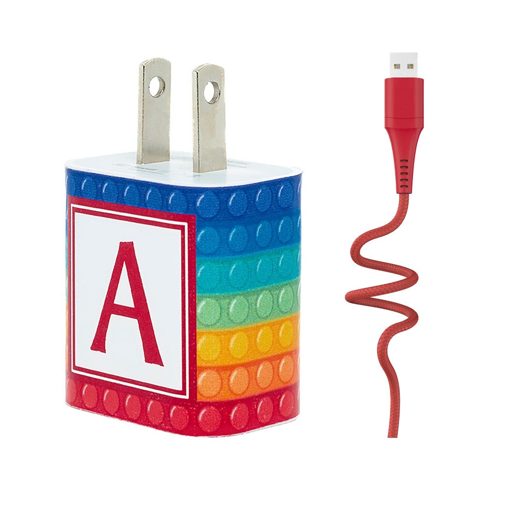 Rainbow Connect Phone Charger Letter Set | Personalized Charger ...