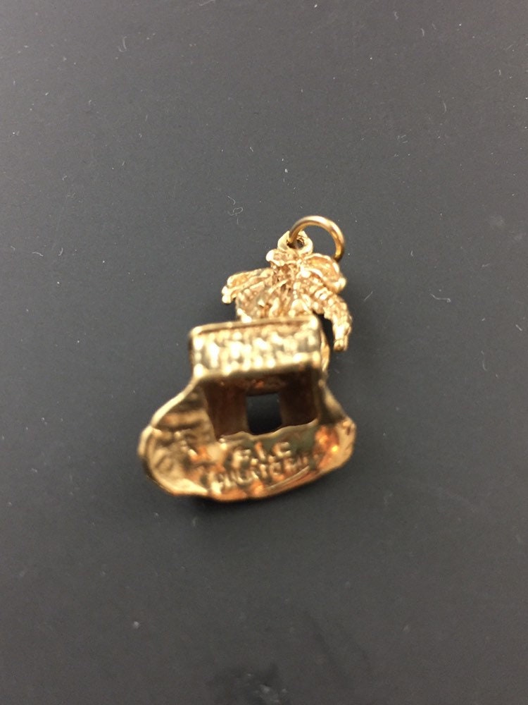 14k Gold Tropical Island Charm - Etsy