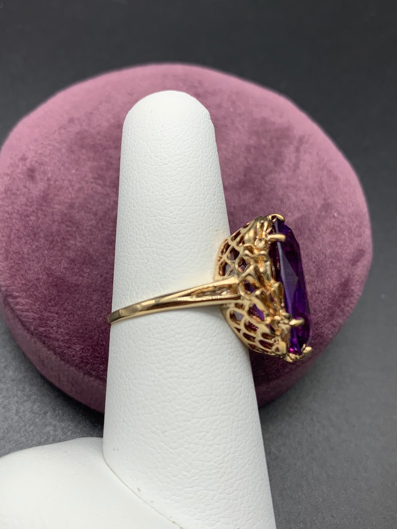 Vintage 14k Large Purple Color Change Sapphire Ring - Etsy