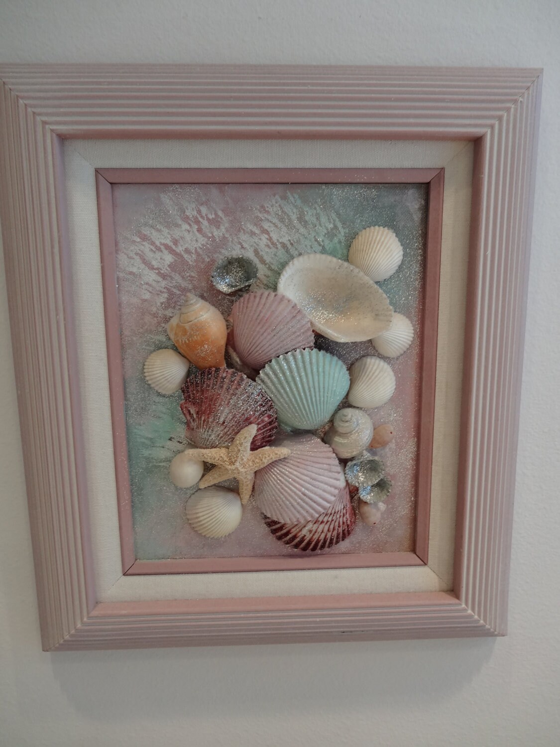Framed with mauve frames 13x15,original paintings seashell paintings ...