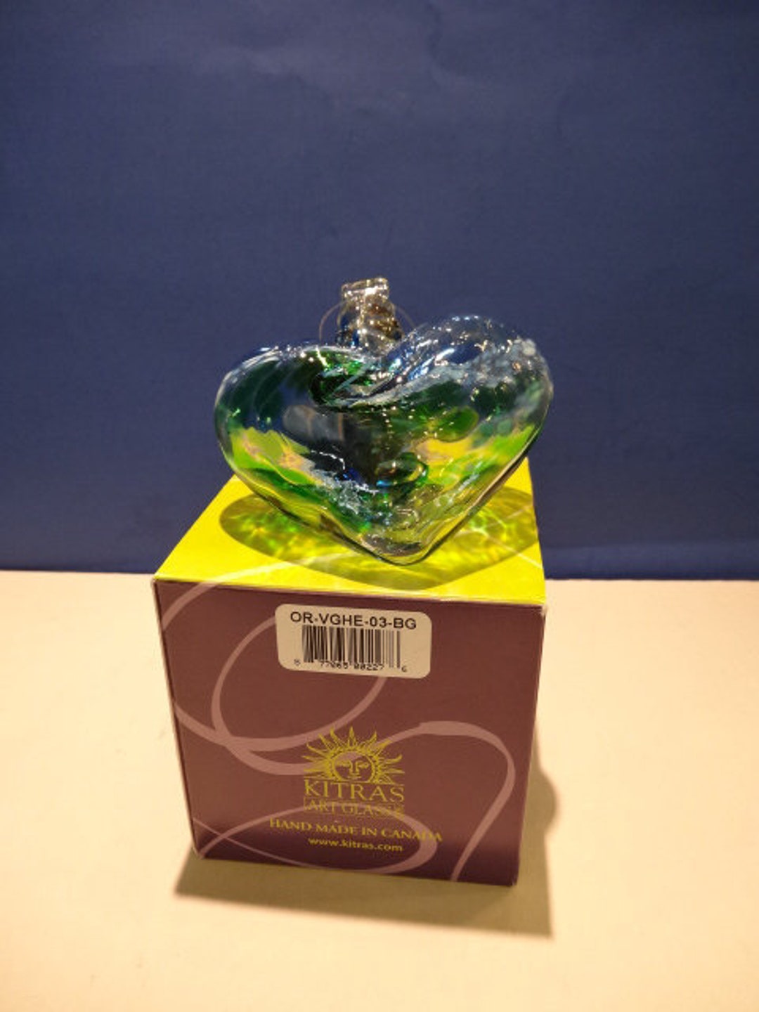 KITRAS HANDBLOWN GLASS Heart, New Unused With Designer Tags and Box ...