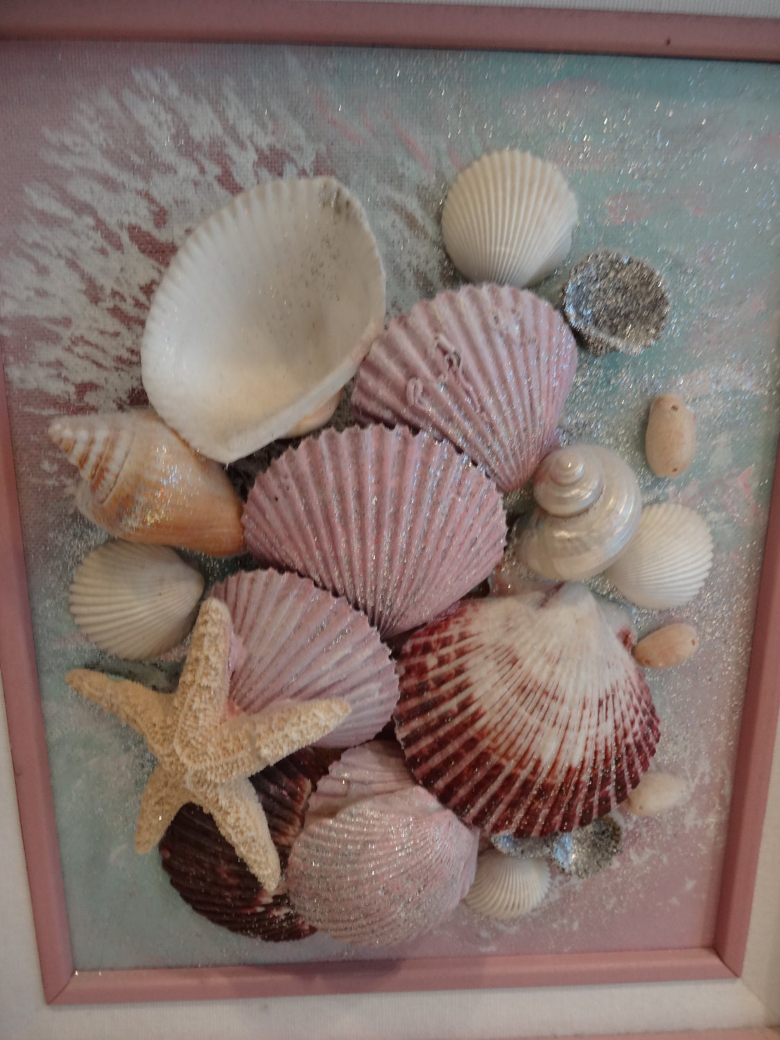 Framed with mauve frames 13x15,original paintings seashell paintings ...