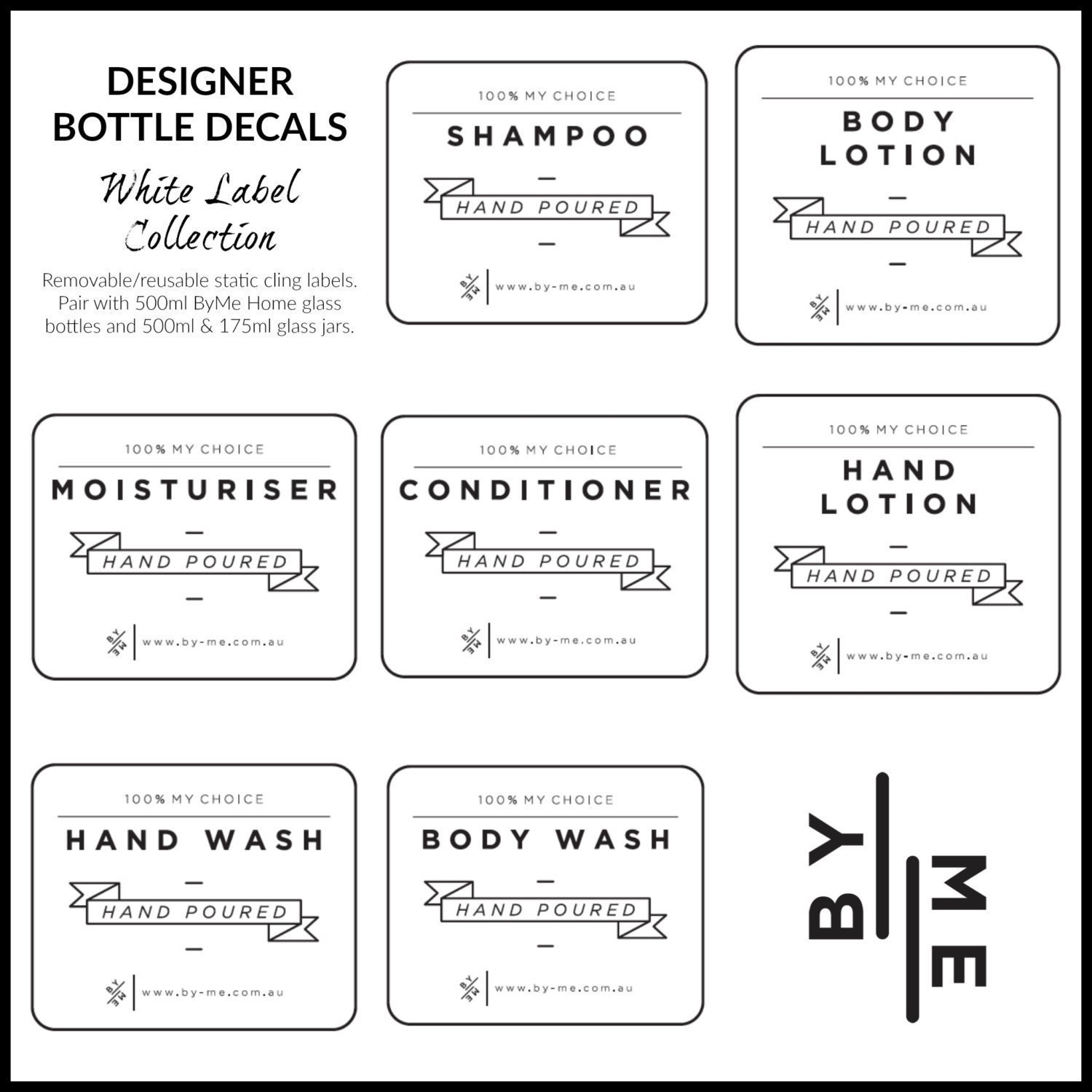 LABEL White Label Collection Designer Bottle Decals | Etsy