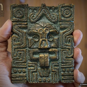 Mayan Inspired Tablet Wall Relief - Tongue - Bronze Color - Indiana ...