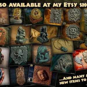 Indiana Jones Inspired Tablet Wall Relief - Skulls - Maya Aztec Prop ...