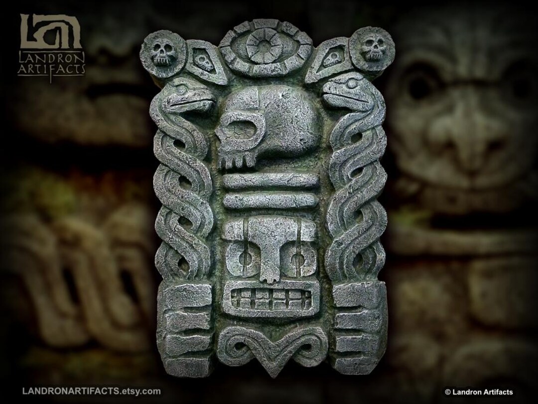 Indiana Jones Inspired Tablet Wall Relief Maya Aztec Prop Themed Decor ...