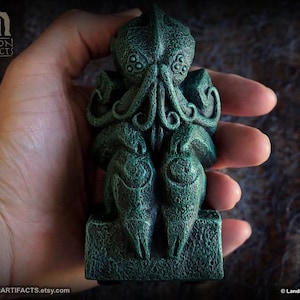 Cthulhu Idol Statue Figurine V3 - Green Color Lovecraft Prop Replica ...