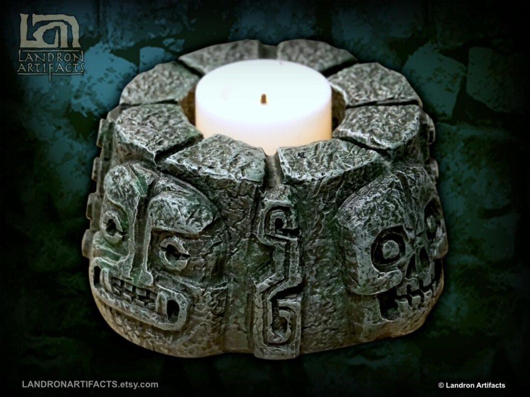 Indiana Jones Inspired Tea Light Holder Maya Aztec Themed Decor Prop ...