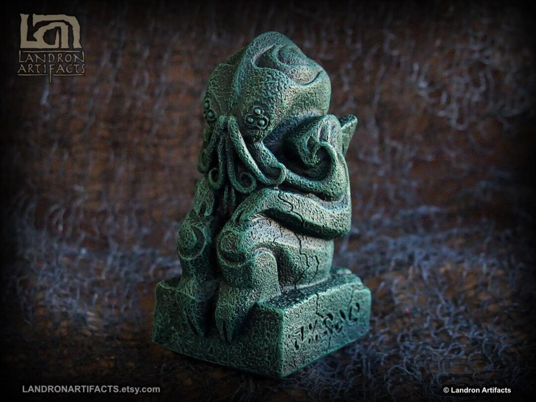 Cthulhu Idol Statue Figurine V3 - Green Color Lovecraft Prop Replica ...