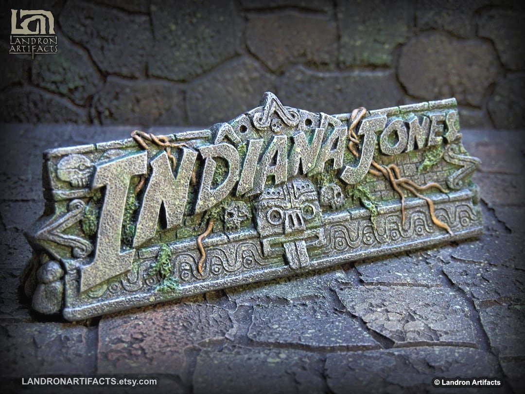 Indiana Jones Logo Themed Desktop Plaque Deluxe Edition With Mossy ...