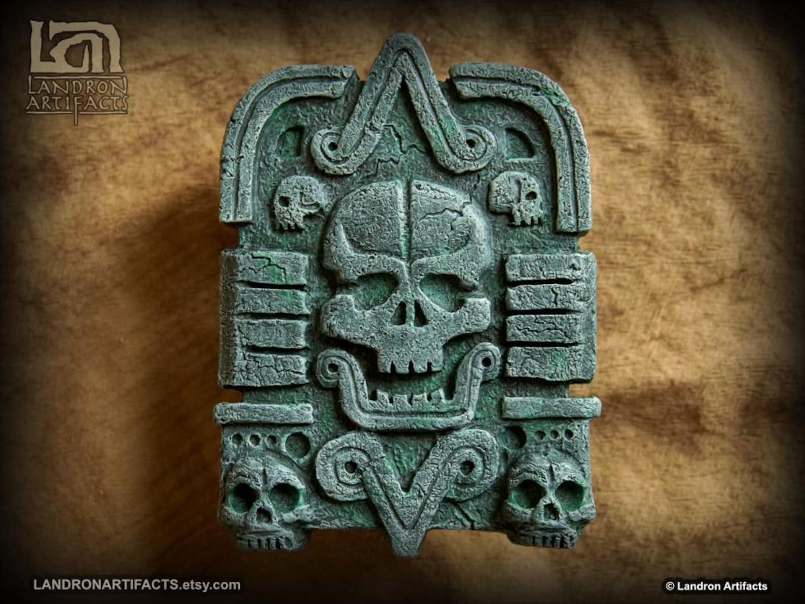 Indiana Jones Inspired Tablet Wall Relief With Stand - Skulls - Mossy ...
