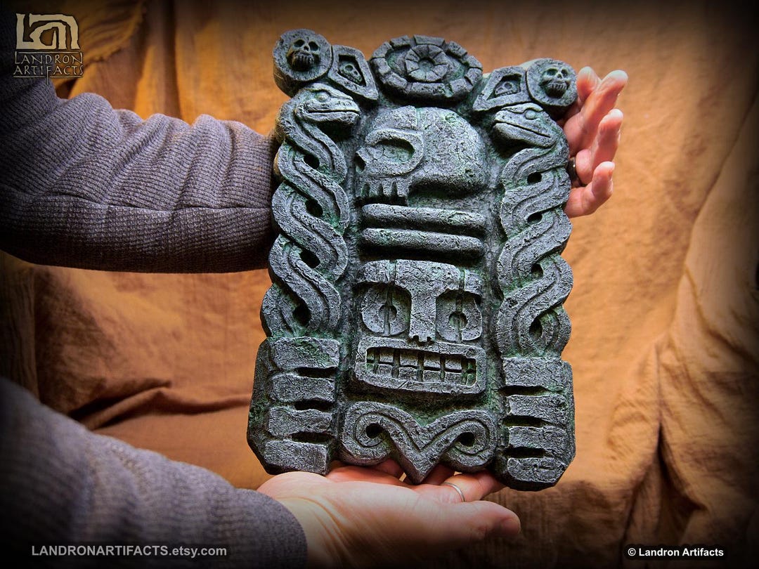 Indiana Jones Inspired Tablet Wall Relief Maya Aztec Prop Themed Decor ...