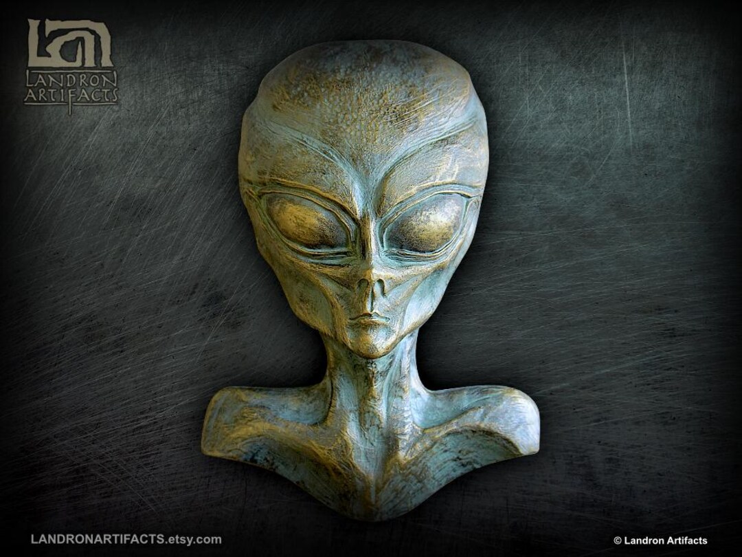 Alien Grey Bust Sci-fi Wall Sculpture Relief UFO Area 51 Roswell ...