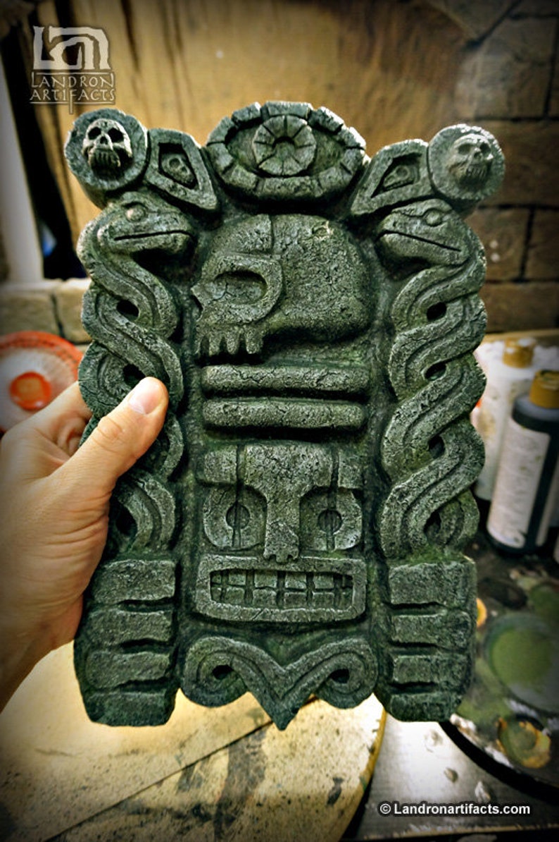 Mayan Inspired Tablet Wall Relief twin Serpent Guardian - Etsy