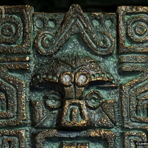 Mayan Inspired Tablet Wall Relief - Tongue - Bronze Color - Indiana ...