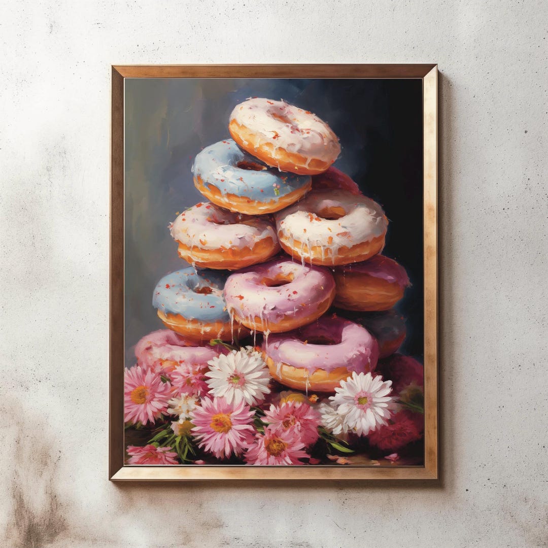 Fancy Donuts | Donut Painting, Still Life Painting, Cottage Core ...