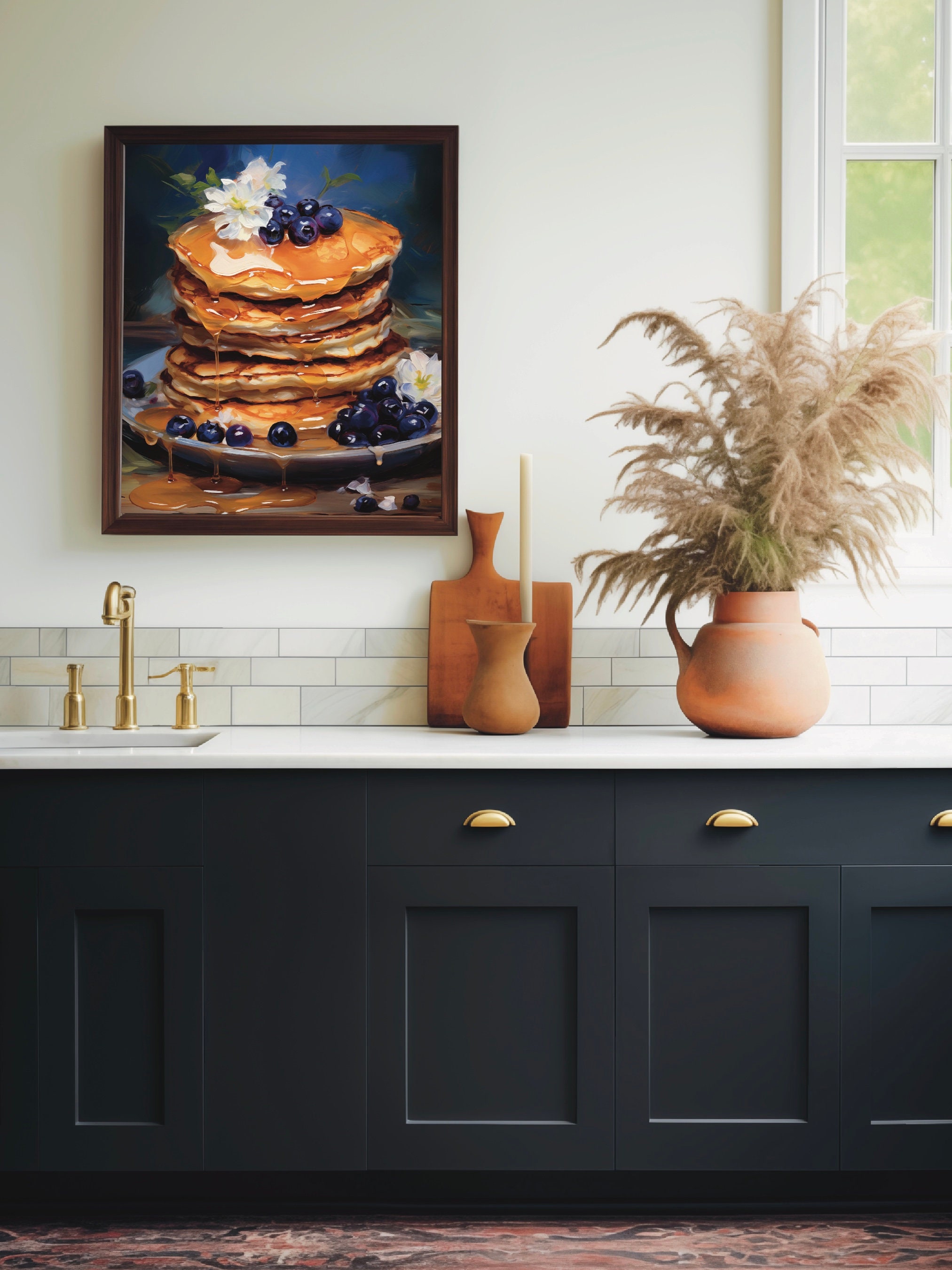 Fancy Stack of Pancakes Pancake Painting, Food Art, Cottage Core Poster ...