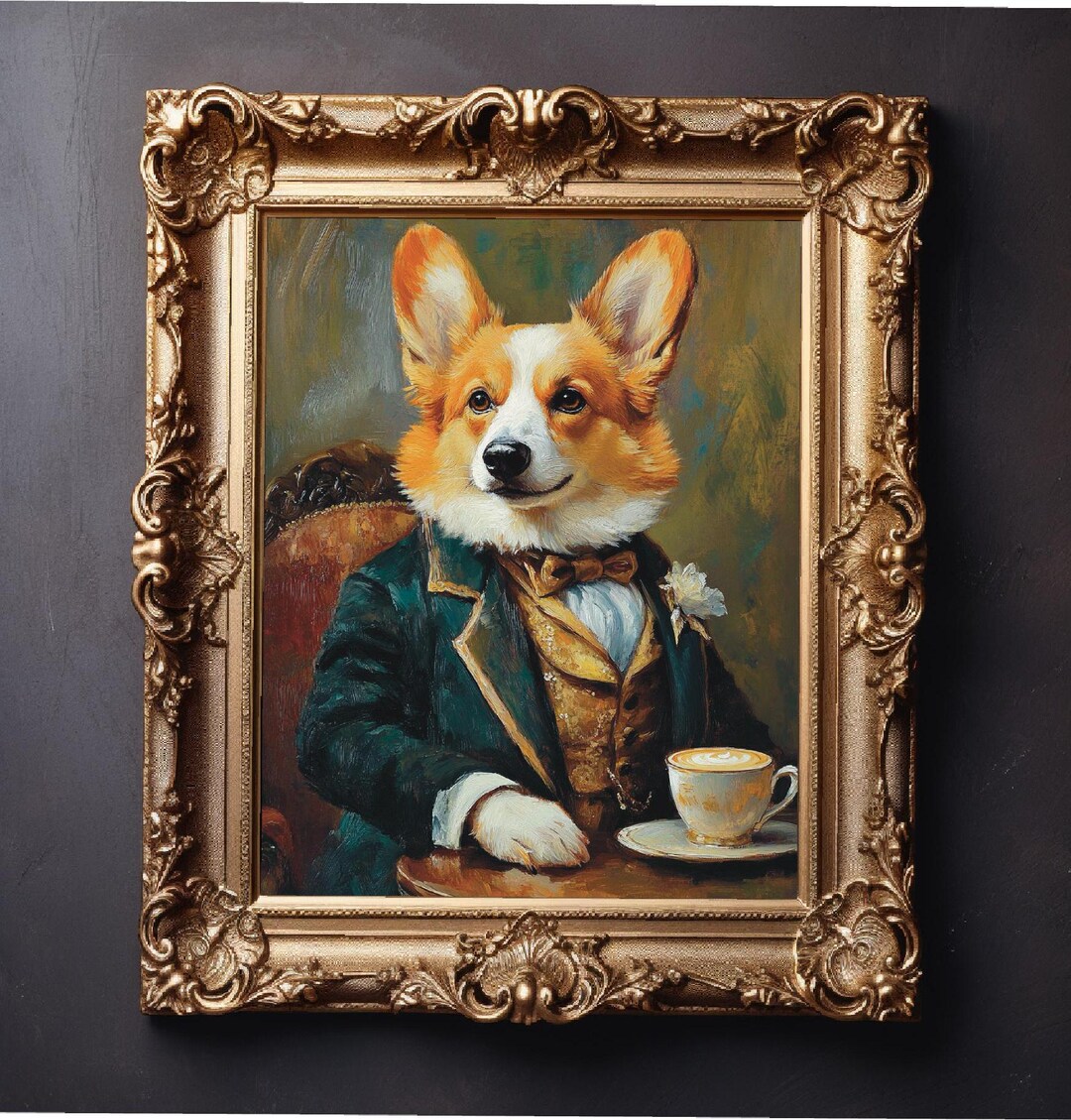 Corgi & Cappuccino | Corgi Painting, Still Life Painting, Coffee Date ...