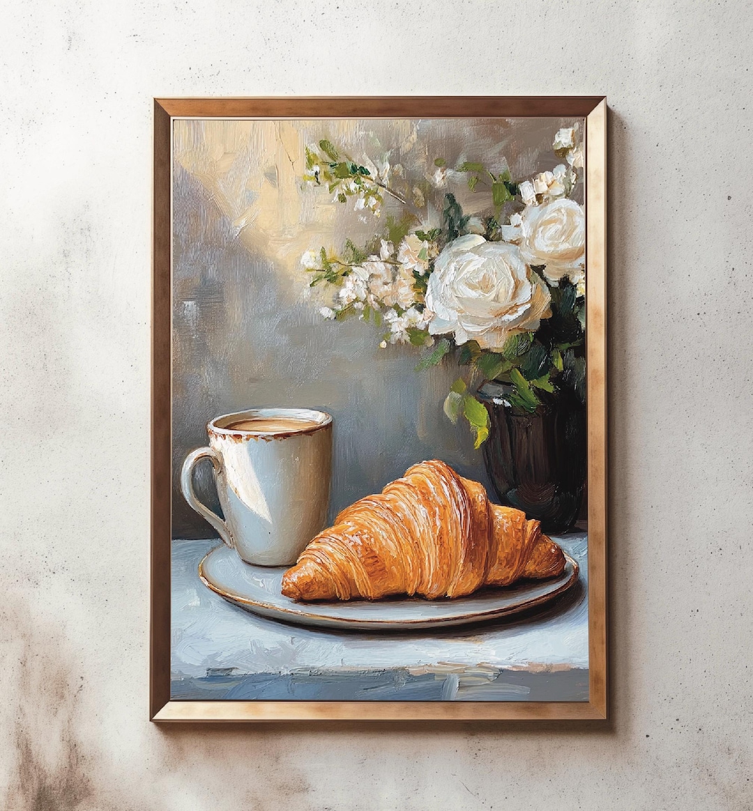 Fancy Croissant | Croissant Painting, Still Life Painting, Cottage Core ...
