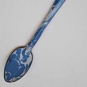 Antique Robin Egg Blue Swirl Graniteware Tasting Serving Stirring Spoon ...