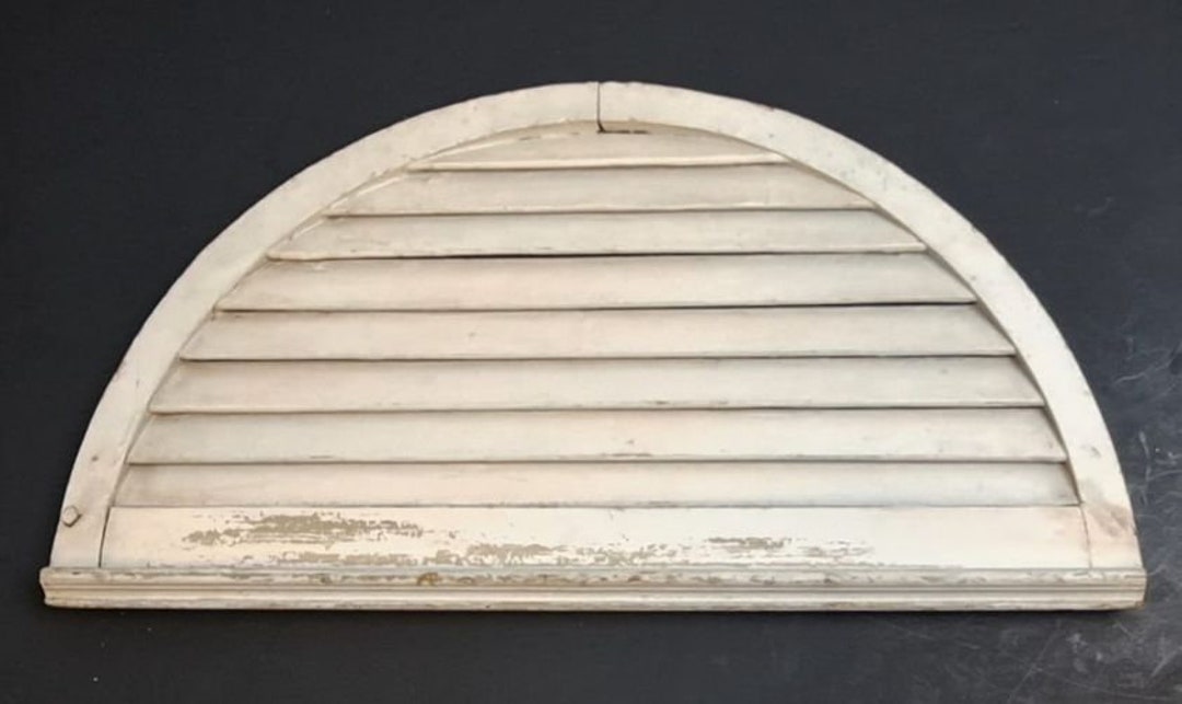Vintage Wooden Arched Louver Vent Painted White 23 X 12 - Etsy
