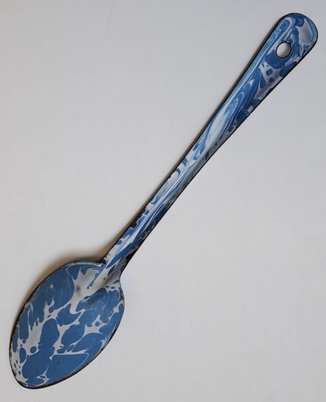 Antique Robin Egg Blue Swirl Graniteware Tasting Serving Stirring Spoon ...