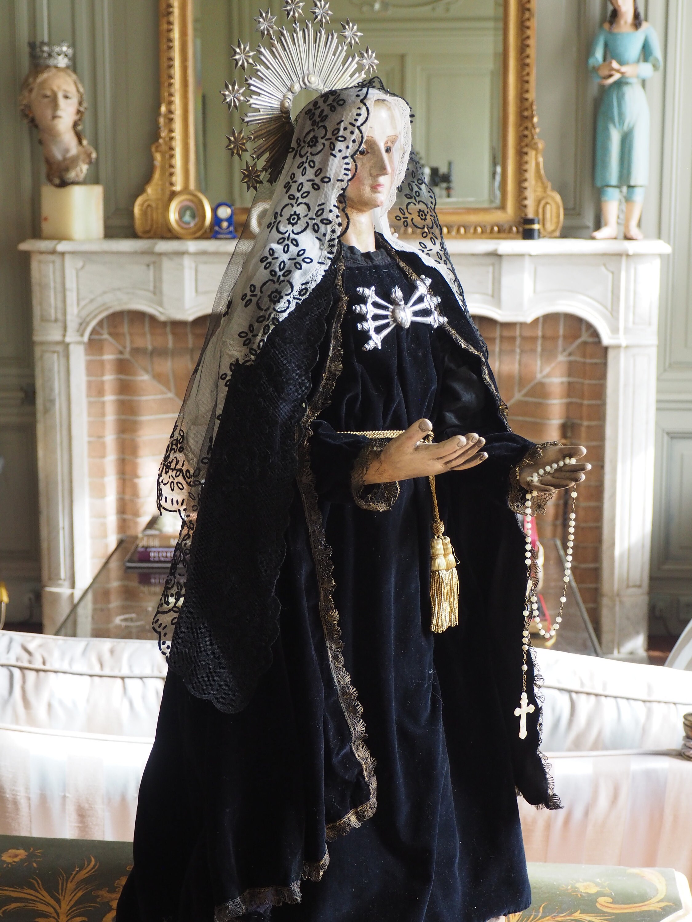 Gorgeous 18th Century Spanish Wood Mannequin Madonna Virgin Mary Santo ...