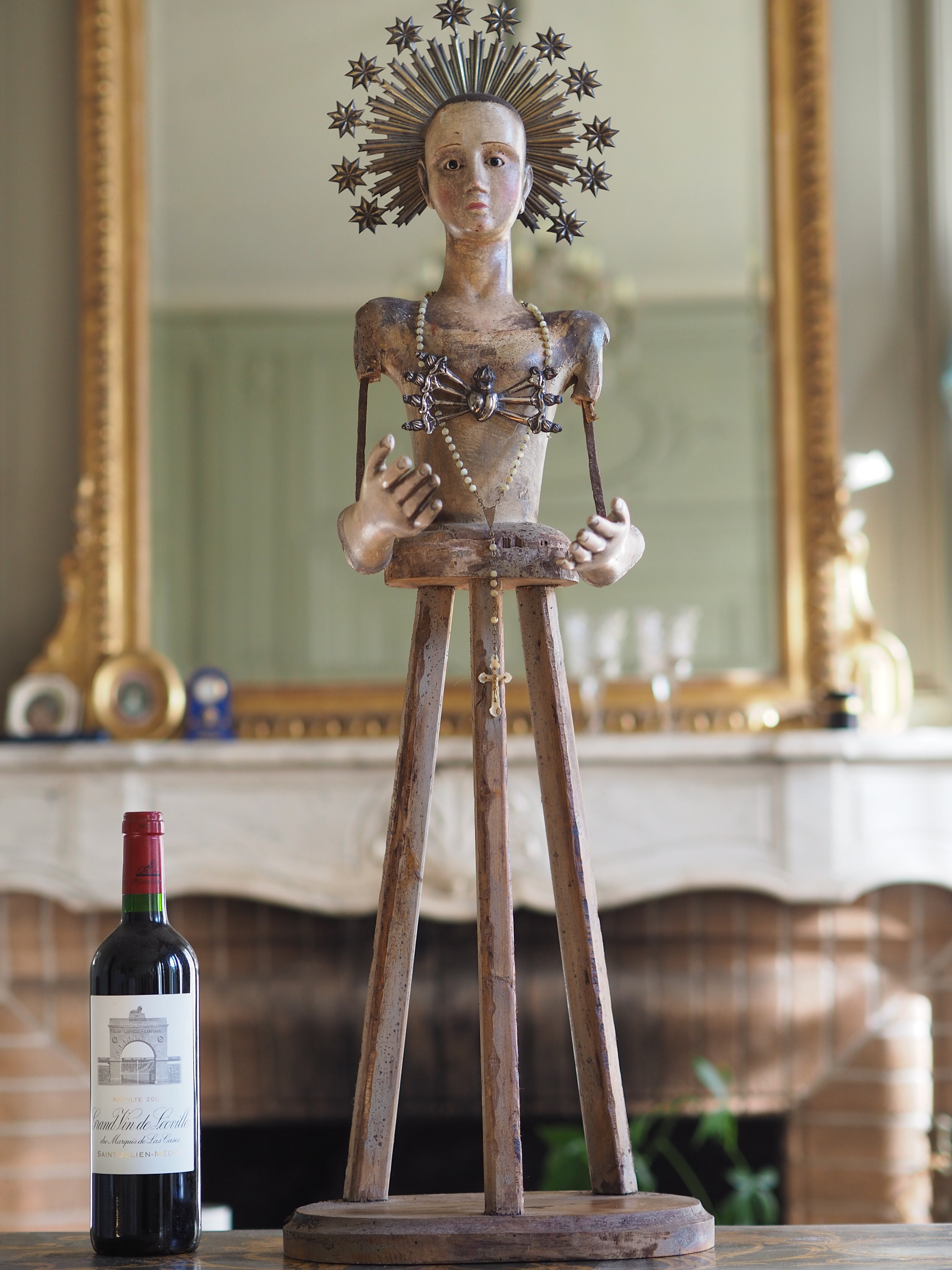 Gorgeous 18th Century Spanish Wood Mannequin Madonna Virgin Mary Santo ...