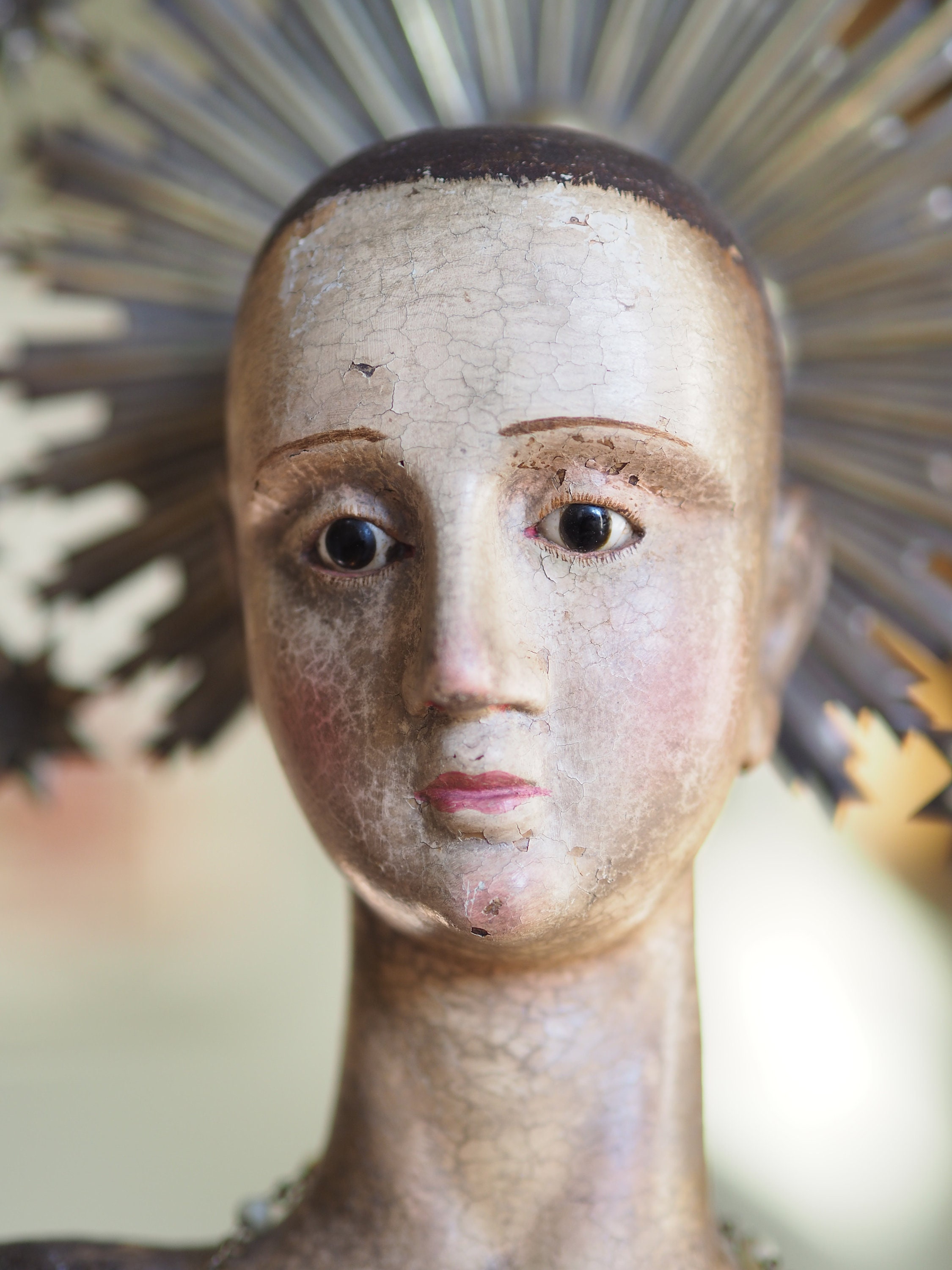 Gorgeous 18th Century Spanish Wood Mannequin Madonna Virgin Mary Santo ...