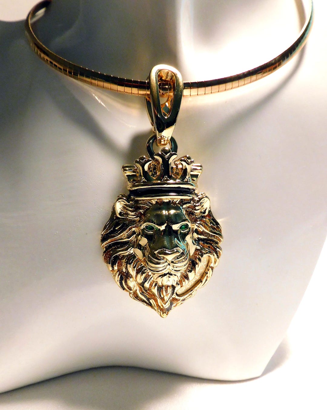 Large Unisex 18k Gold Electroform Lion Pendant - Etsy