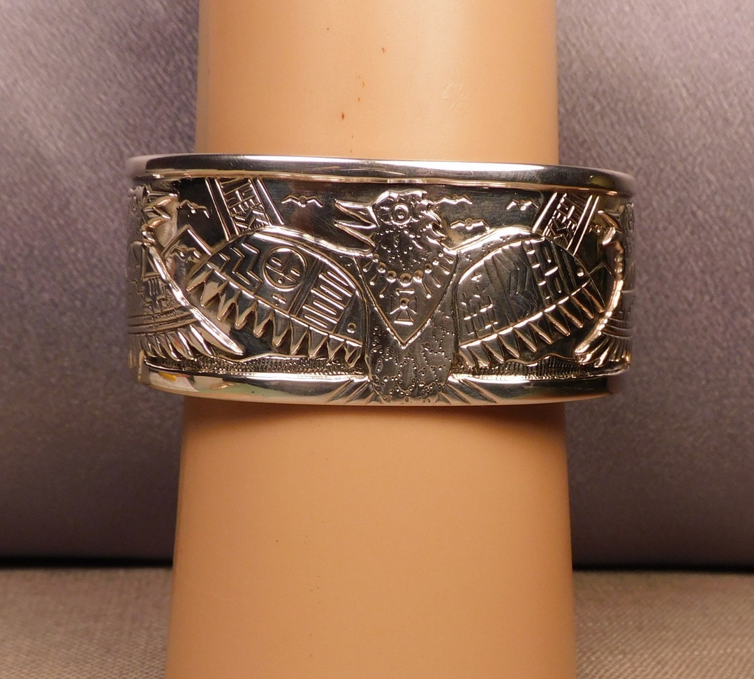 Vintage Sterling Silver Roderick Tenorio Artisan Crafted Thunderbird ...