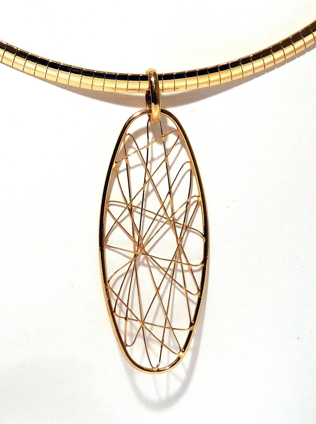 Large 14k Italian Gold Spider Web Pendant Necklace - Etsy