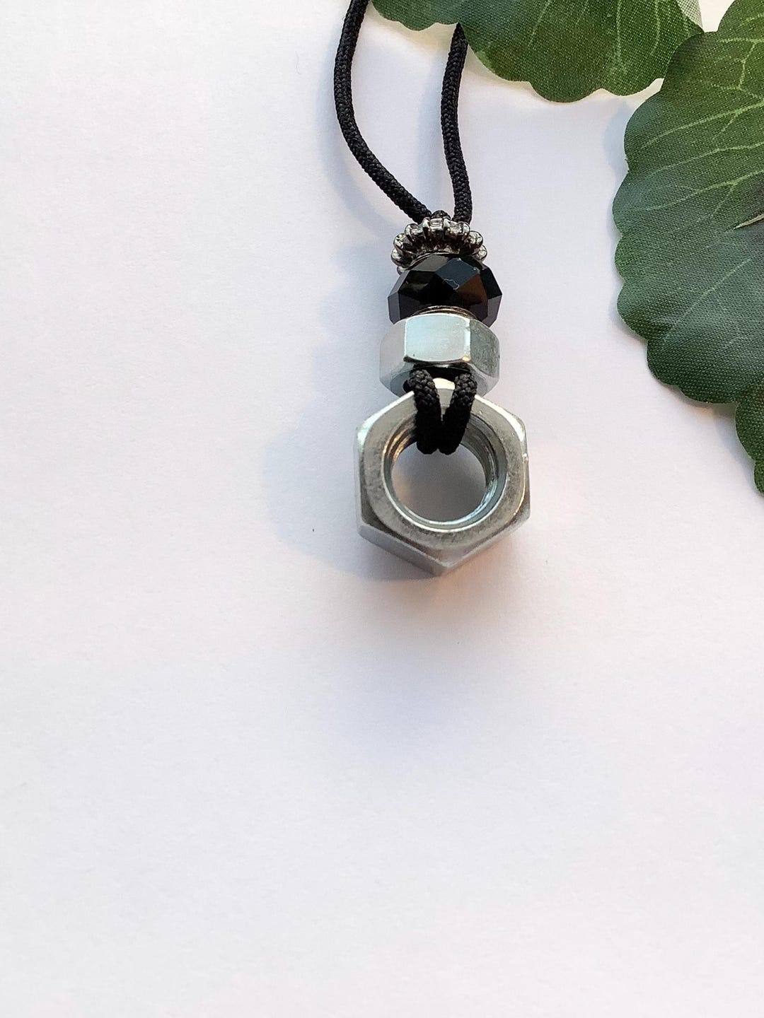 Industrial Chic Hex Nut Necklace. Featuring a Silver-tone Hex Nut ...