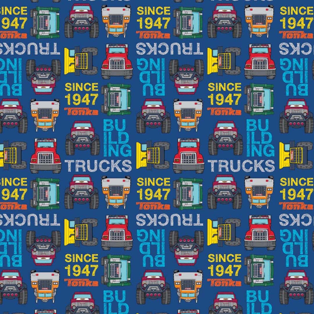 Tonka Truck Construction Print Fabric: Quilting, Crafting (half Metre ...