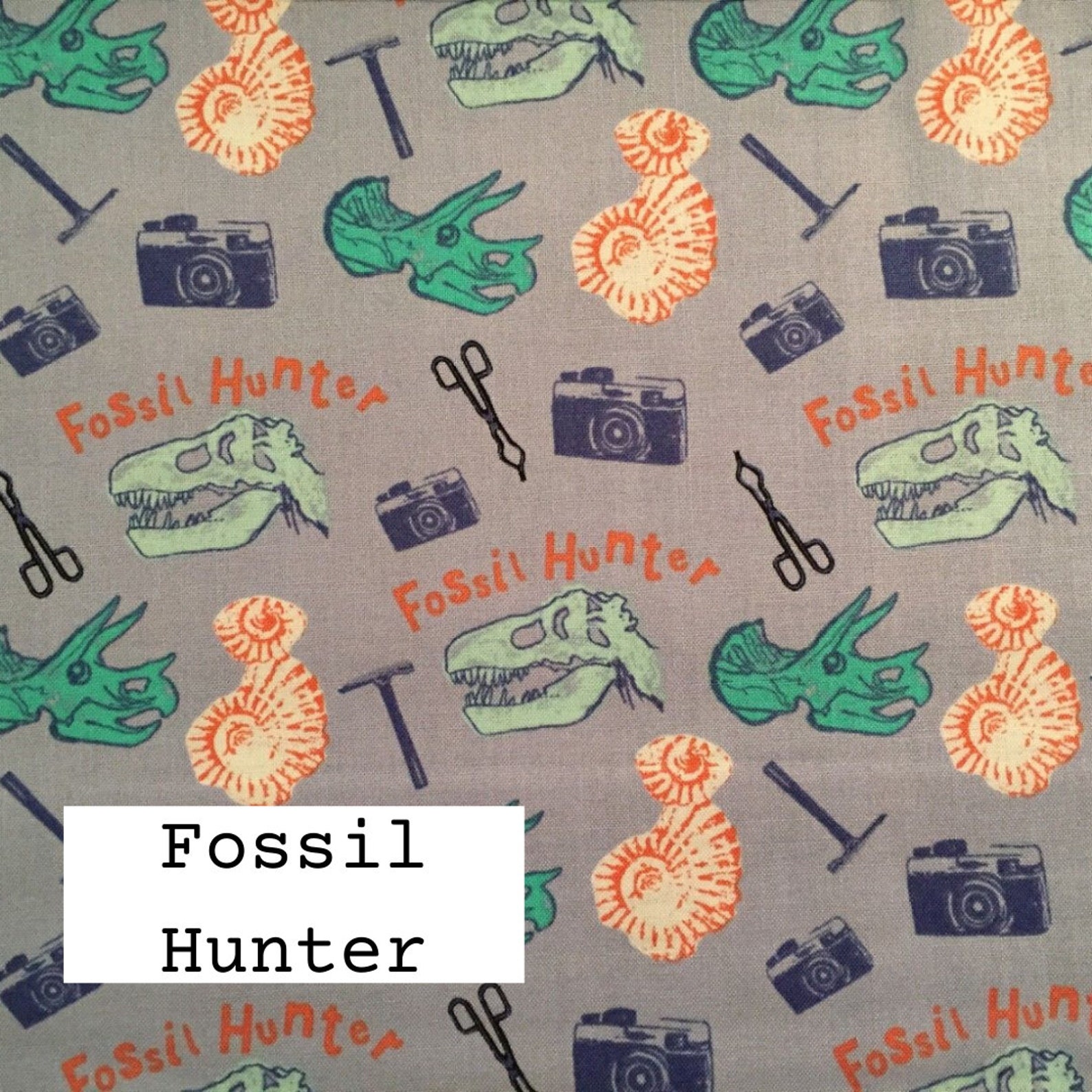 Dinosaur Fabric Fossil Fabric Fossil Hunter Dinosaur Skull | Etsy UK
