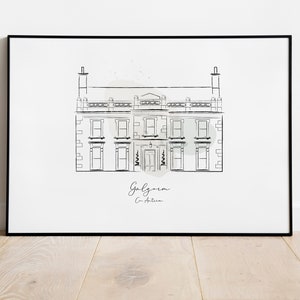 Personalisable Galgorm Estate Illustration - Minimalist Line Art Print ...