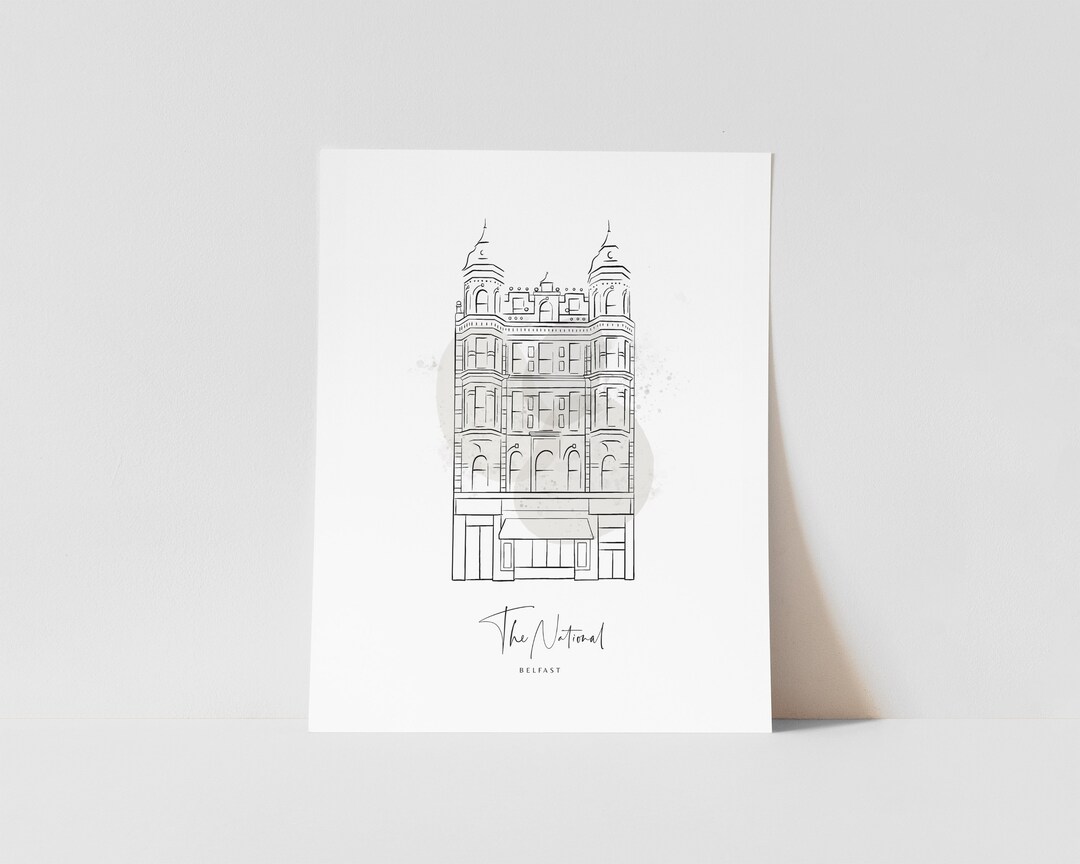 Personalisable the National Belfast Illustration - Minimalist Line Art ...